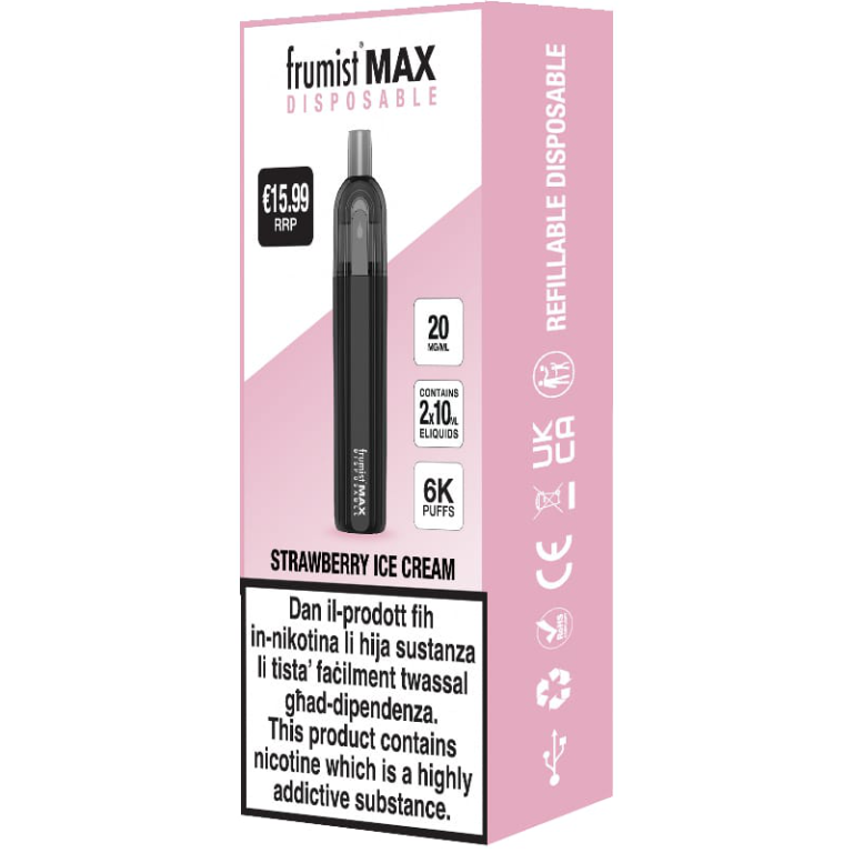Frumist Disposable 6000 Puffs | Strawberry Ice Cream | Vape Shop